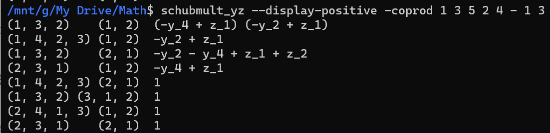 schubmult | Software for multiplying Schubert polynomials